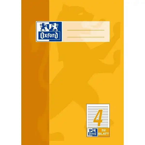Oxford Schulheft A5 – Lineatur 4, 32 Blatt, liniert